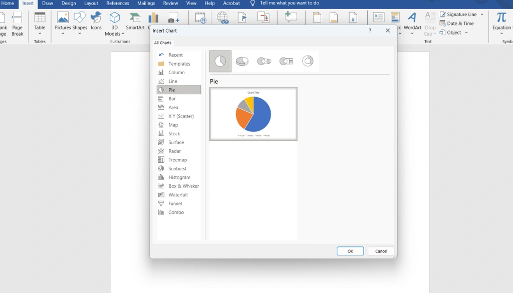 Easy Guide to Creating Pie Charts in MS Word for Beginners | MSW Tutor.